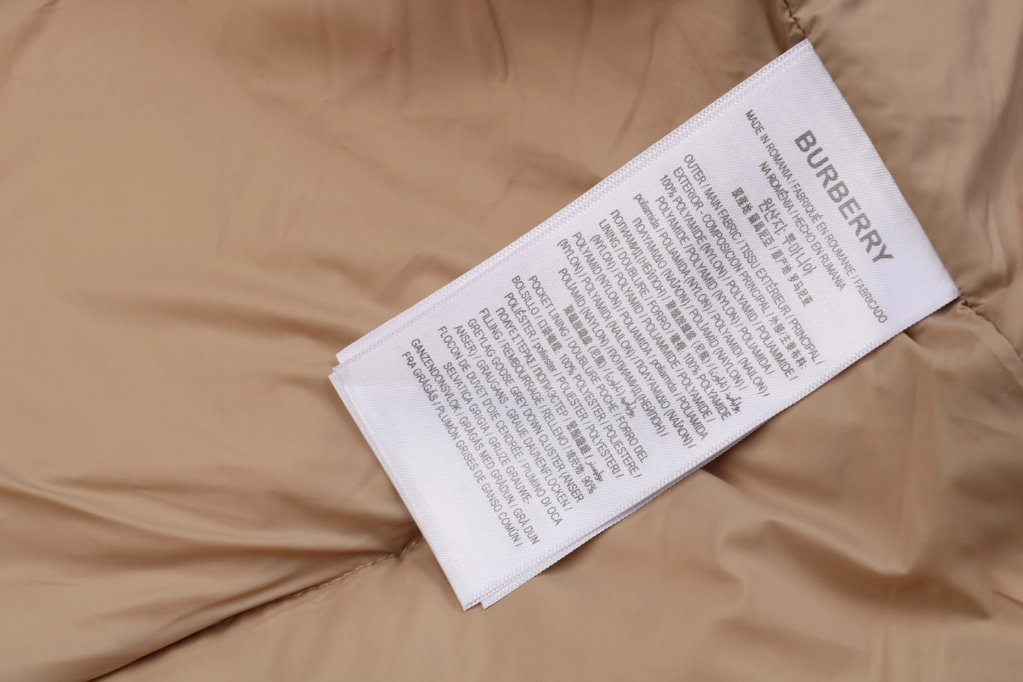 Buy BBry Arm Slogan Detachable Down Jacket (Brown/Black) Replica - Reps ...